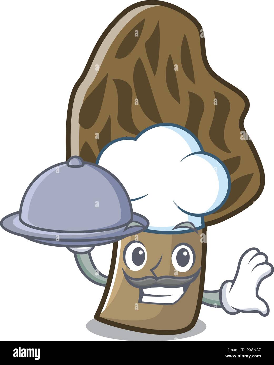 Chef with food morel mushroom mascot cartoon Stock Vector Image & Art ...