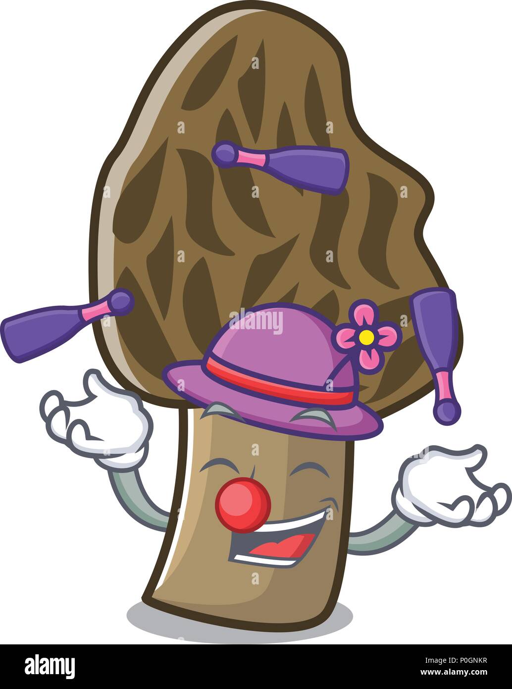 Juggling morel mushroom mascot cartoon Stock Vector Image & Art - Alamy