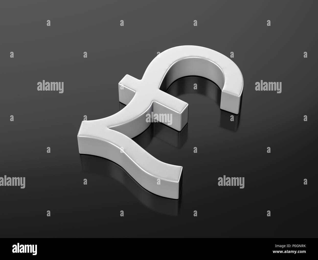 Metallic pound symbol on a black background. 3d illustration Stock ...