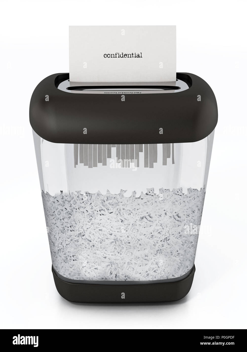 Paper shredder full of shredded paper. 3D illustration Stock Photo - Alamy