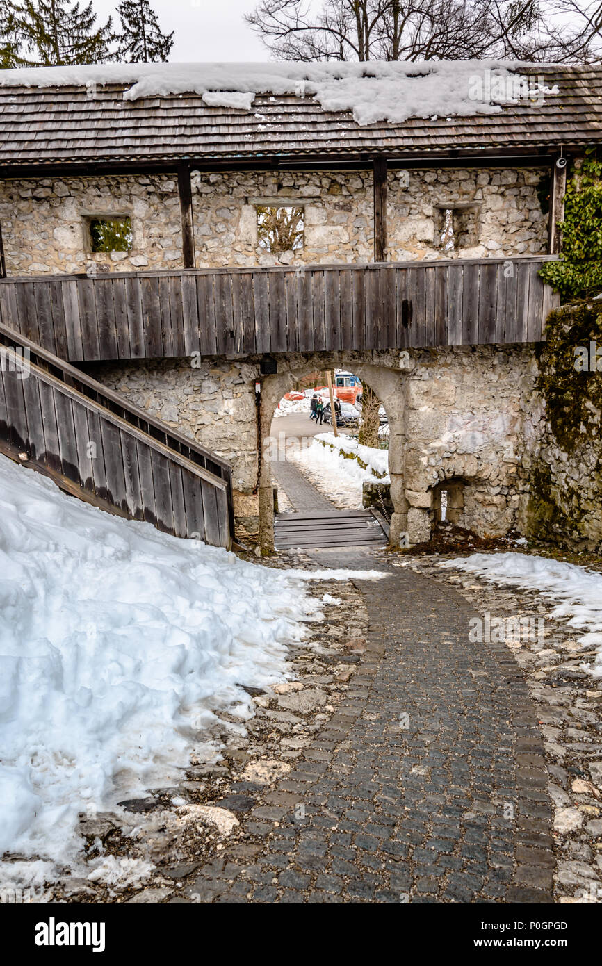 Bled Castle Entrance Stock Photo - Alamy