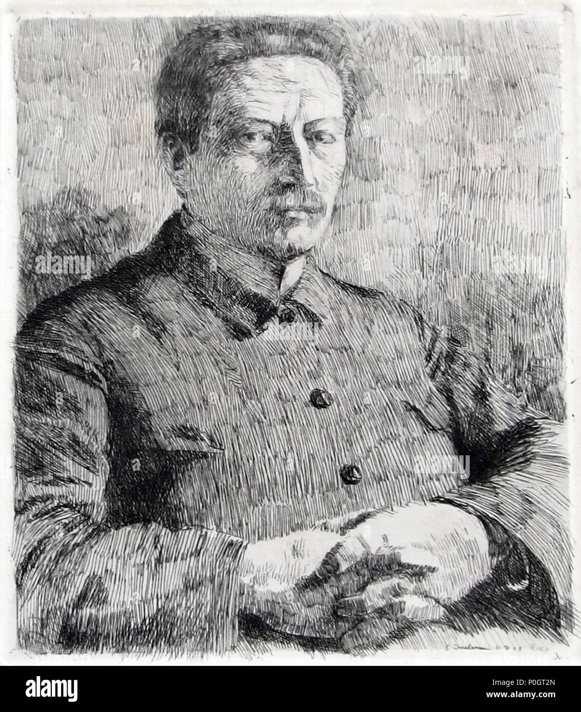 . Deutsch: Porträt - Radierung, von Ernst Isselmann, Rees Juli 1908 ...