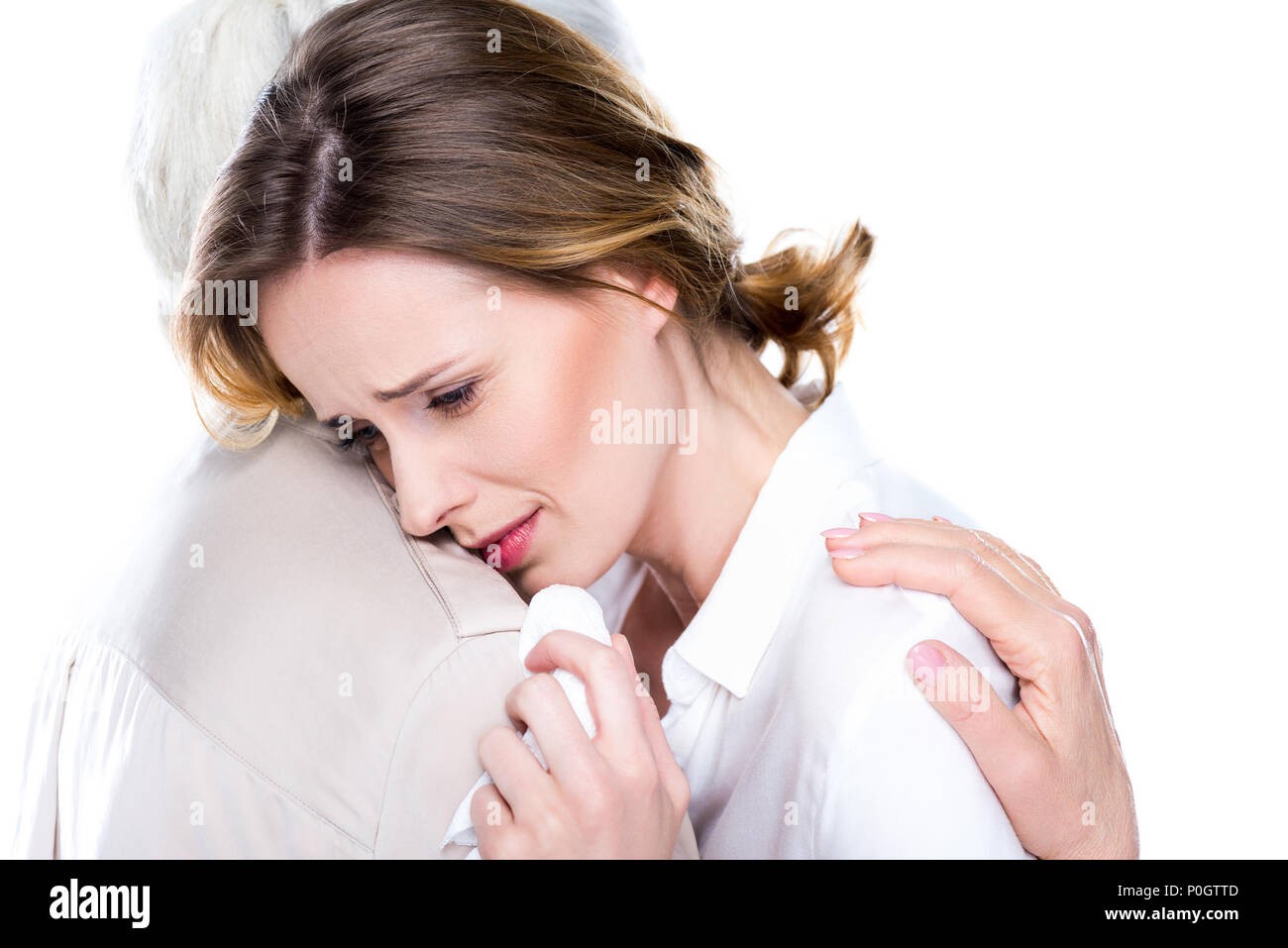Mother hugging daughter crying hi-res stock photography and images - Alamy