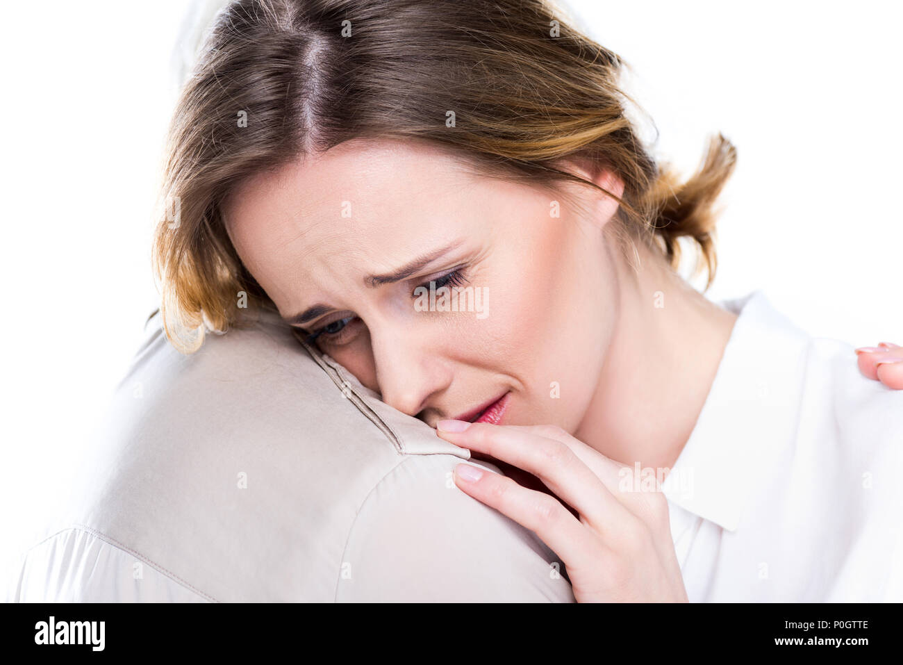 Mother hugging daughter crying hi-res stock photography and images - Alamy