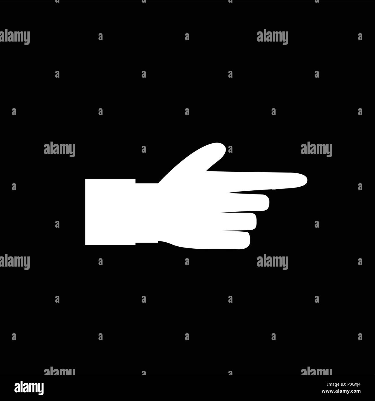 Pointing finger icon illustration of businessman white hand with index ...