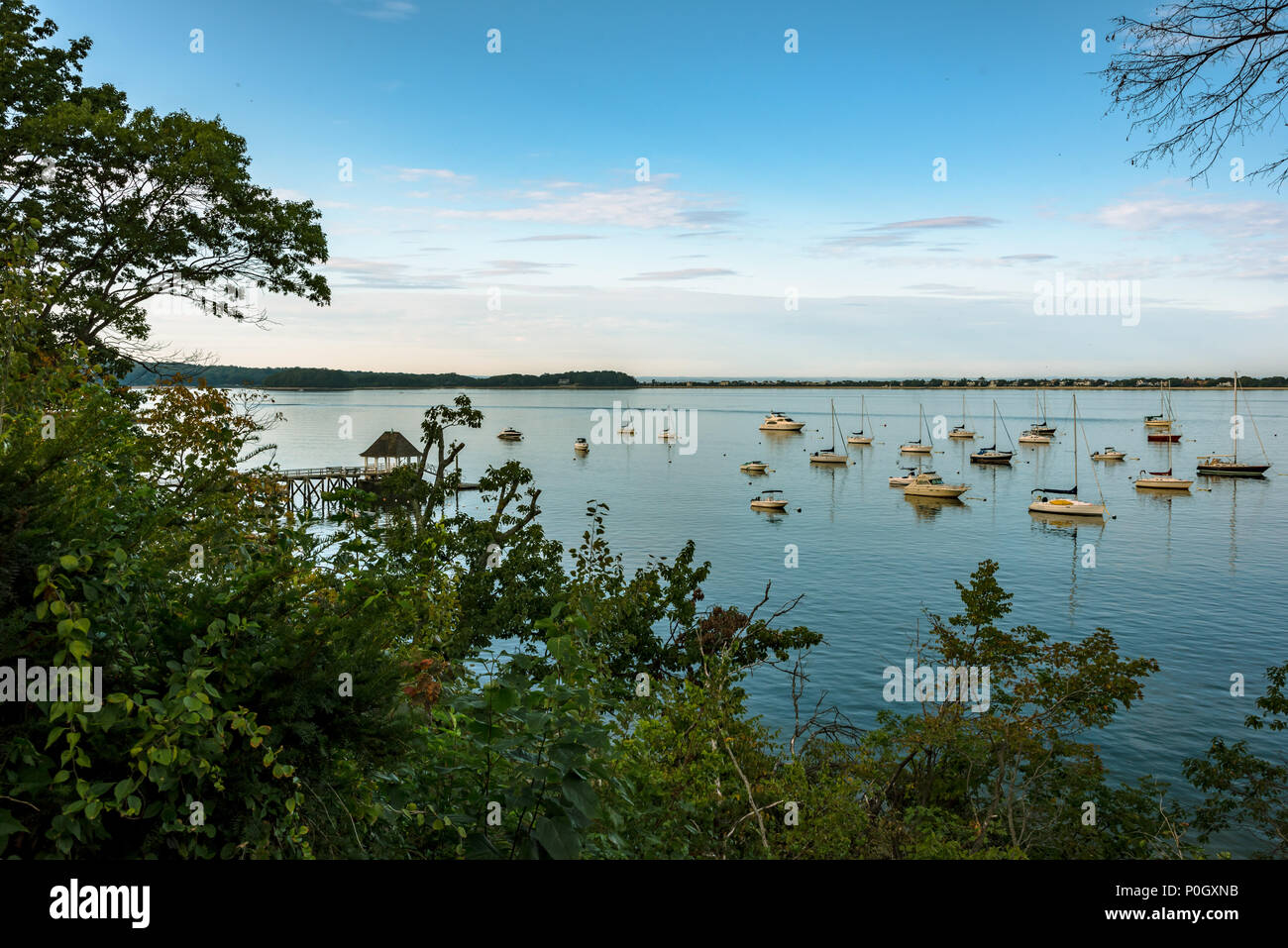 View on the Northport Bay in Centerpoint, NY; Long Island, Nassau ...