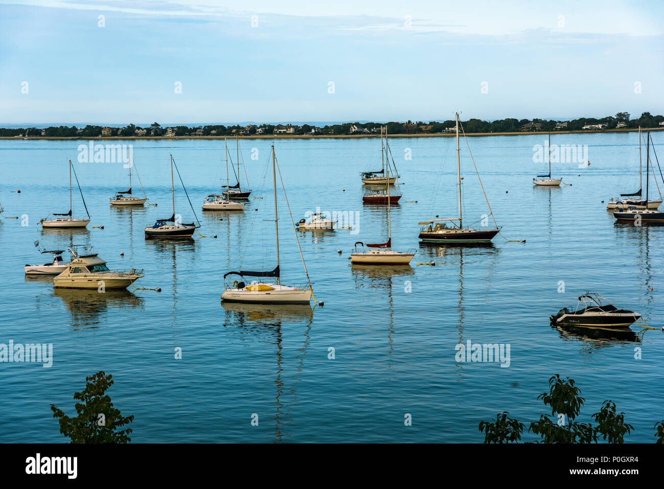 View on the Northport Bay in Centerpoint, NY; Long Island, Nassau ...