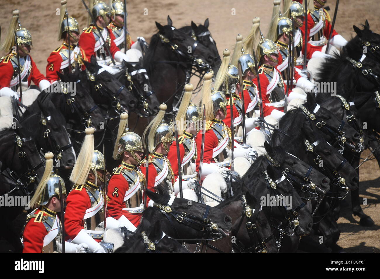 Soldiers of the 1st Battalion Coldstream Guards during the Trooping the ...