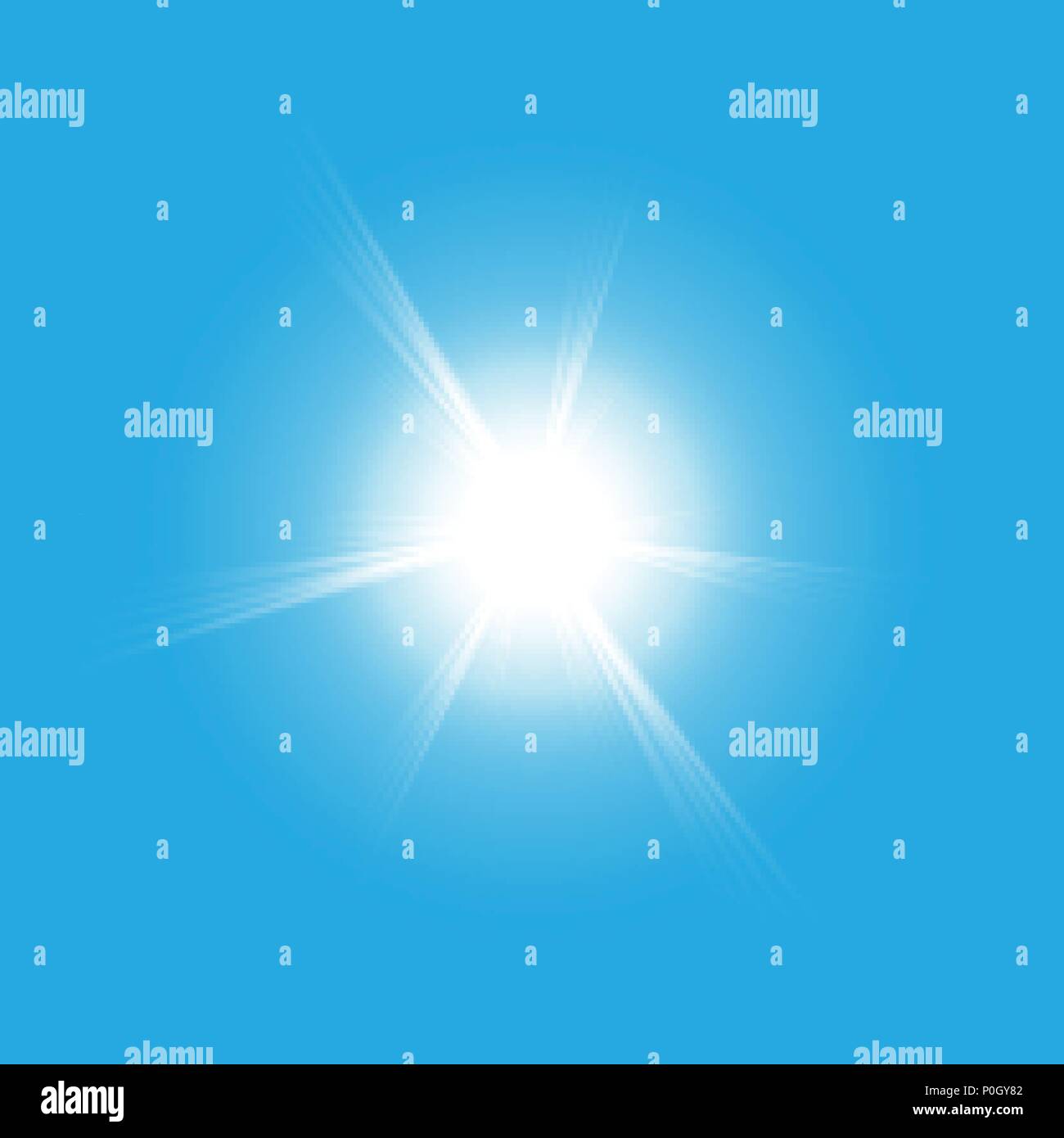 Sun isolated on blue background. Vector illustration Stock Vector Image ...