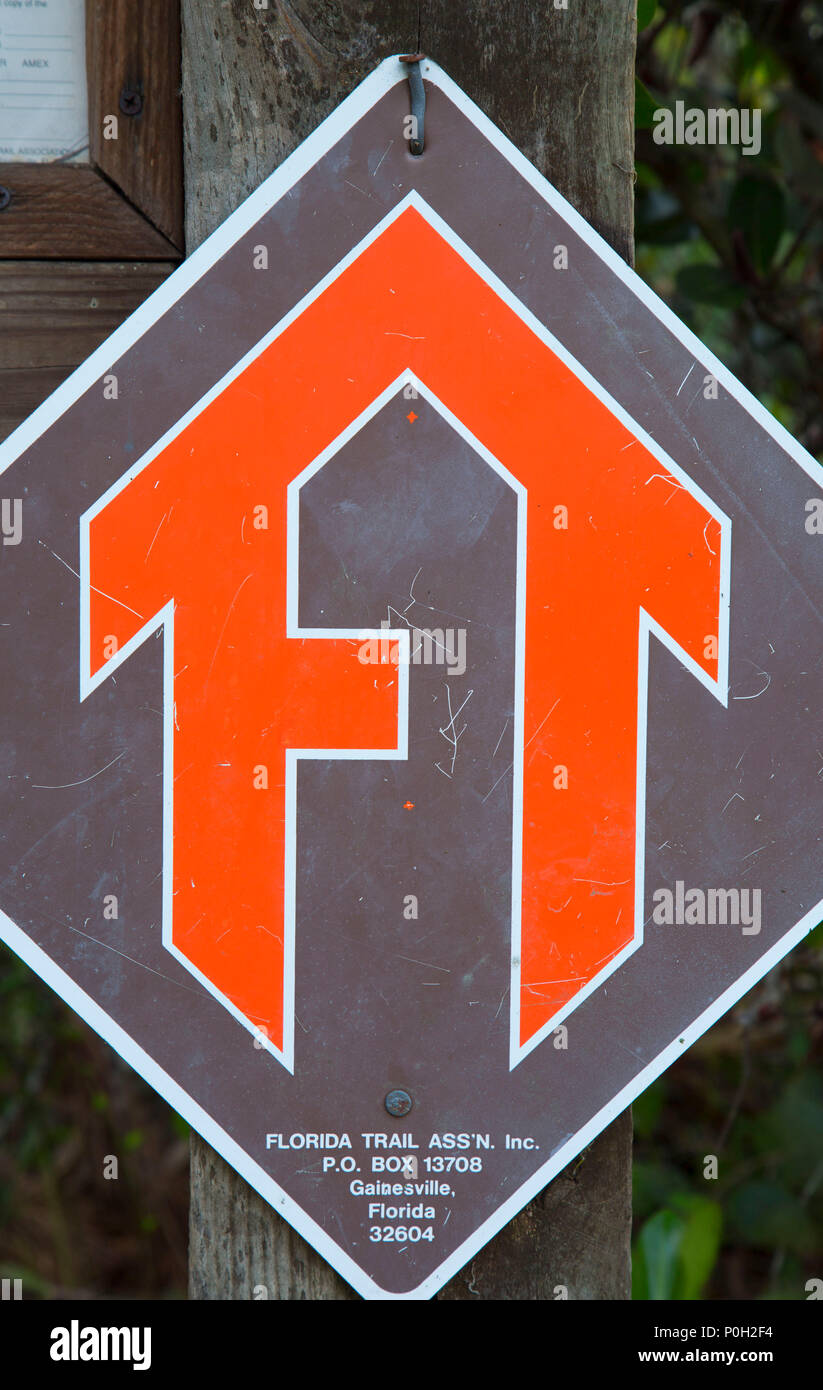 Florida National Scenic Trail sign, J.W. Corbett Wildlife Management ...