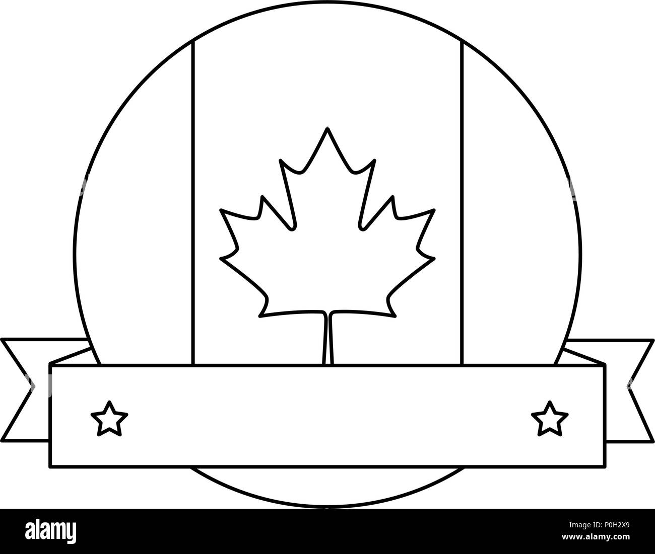 canadian flag with ribbon frame vector illustration design Stock Vector ...