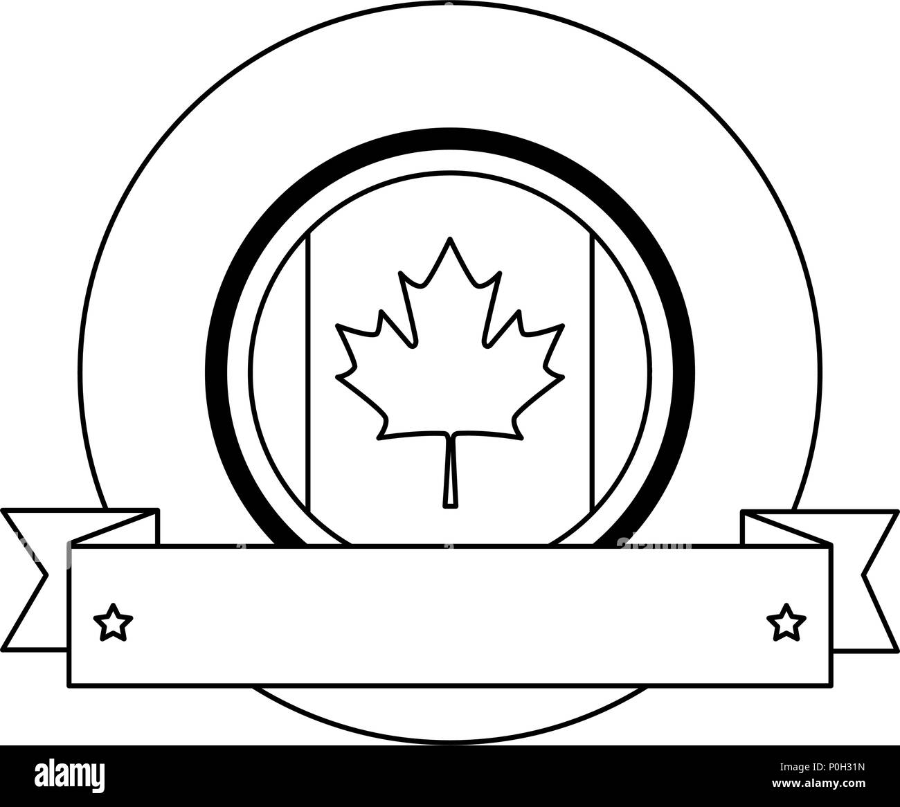 canadian flag with ribbon frame vector illustration design Stock Vector ...