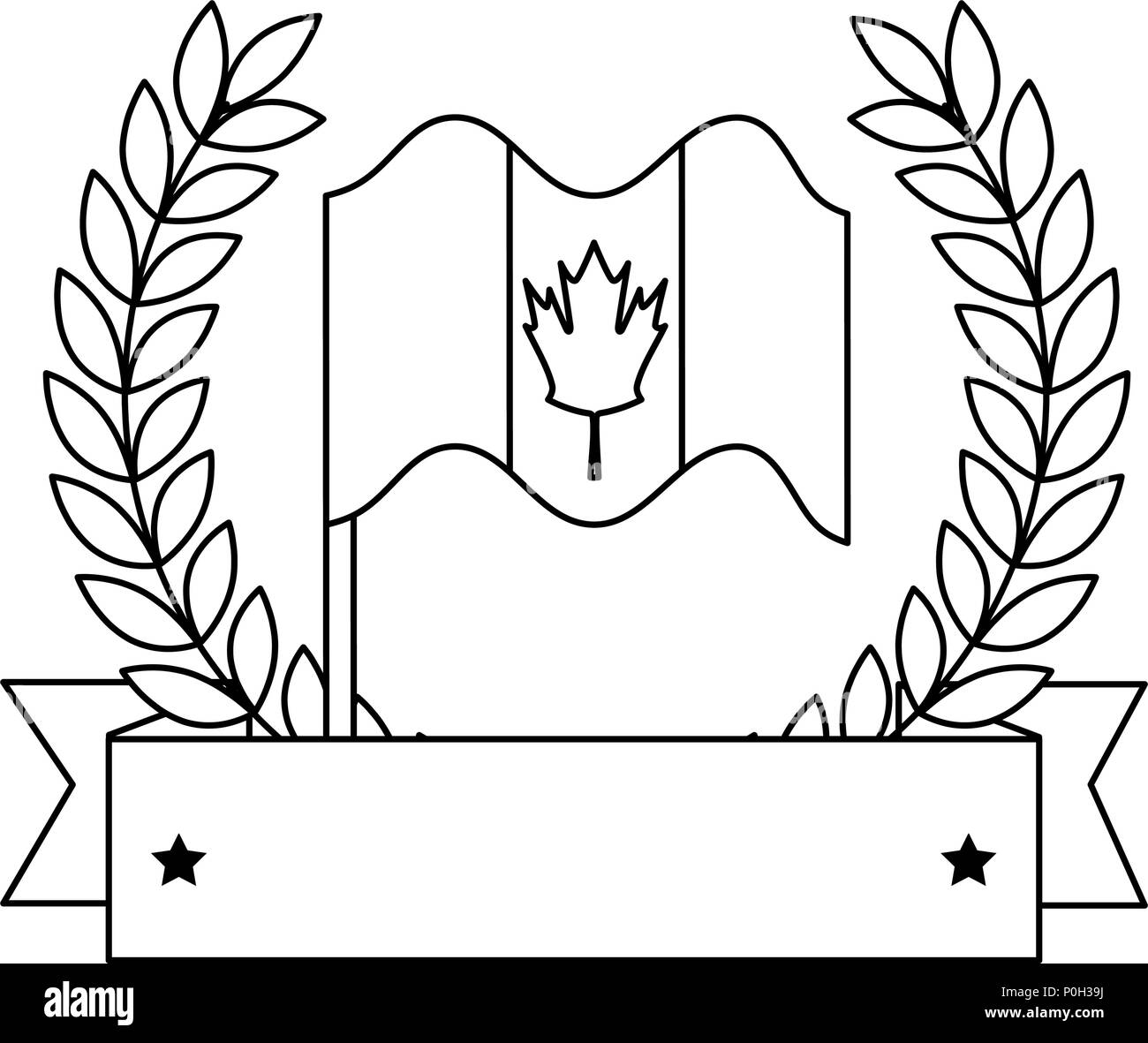 canadian flag with wreath crown vector illustration design Stock Vector ...