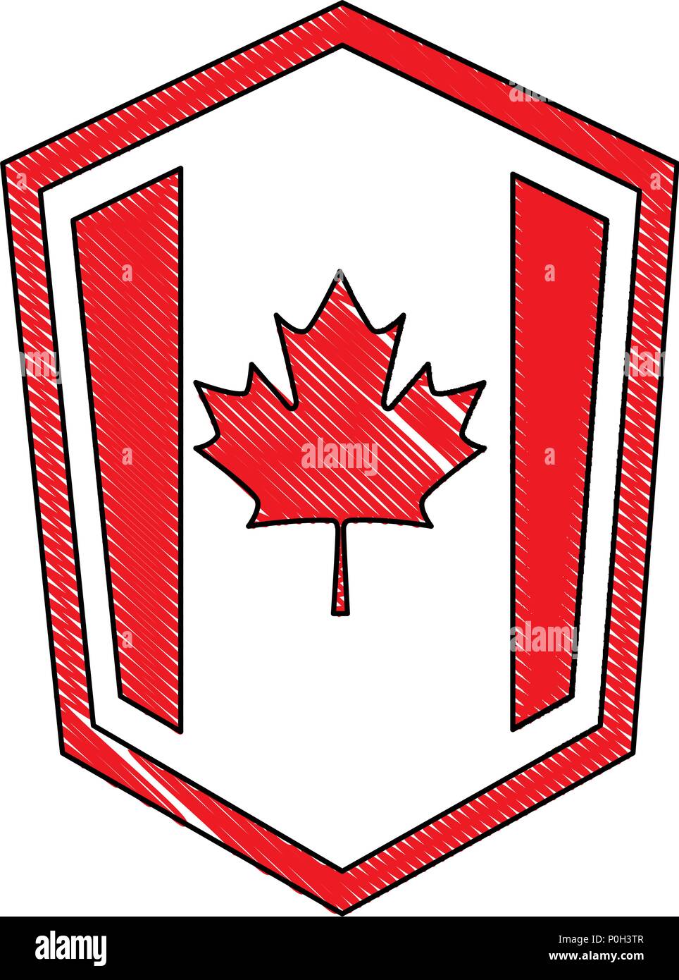 canadian flag in shield vector illustration design Stock Vector Image ...