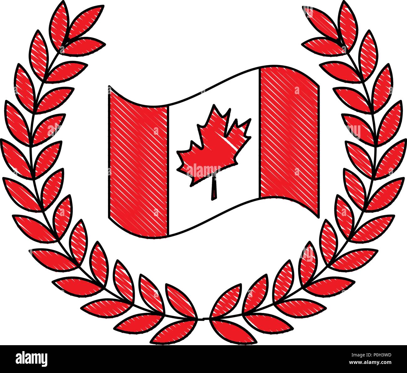 canadian flag with wreath crown vector illustration design Stock Vector ...