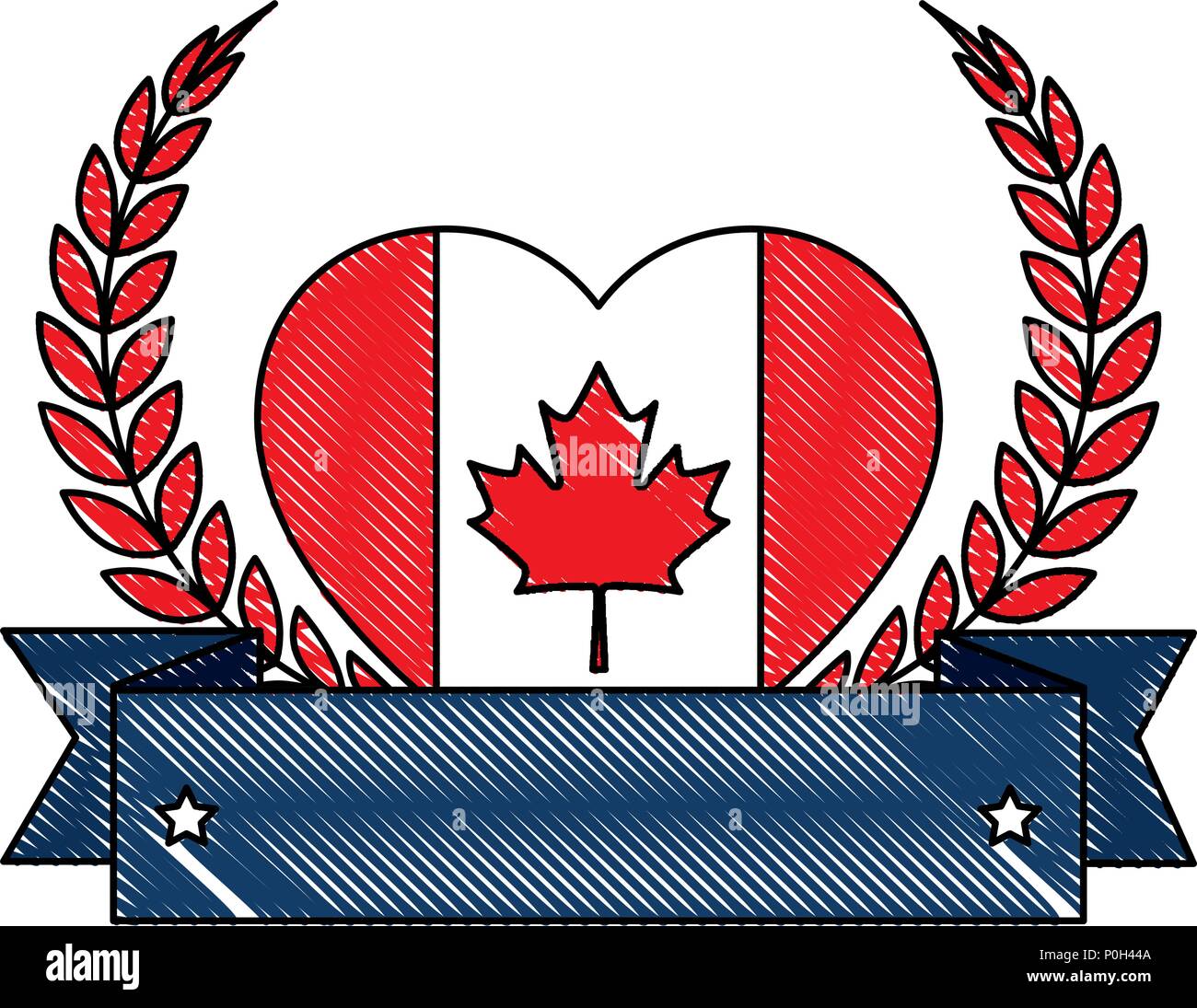 heart with canadian flag emblem icon vector illustration design Stock ...