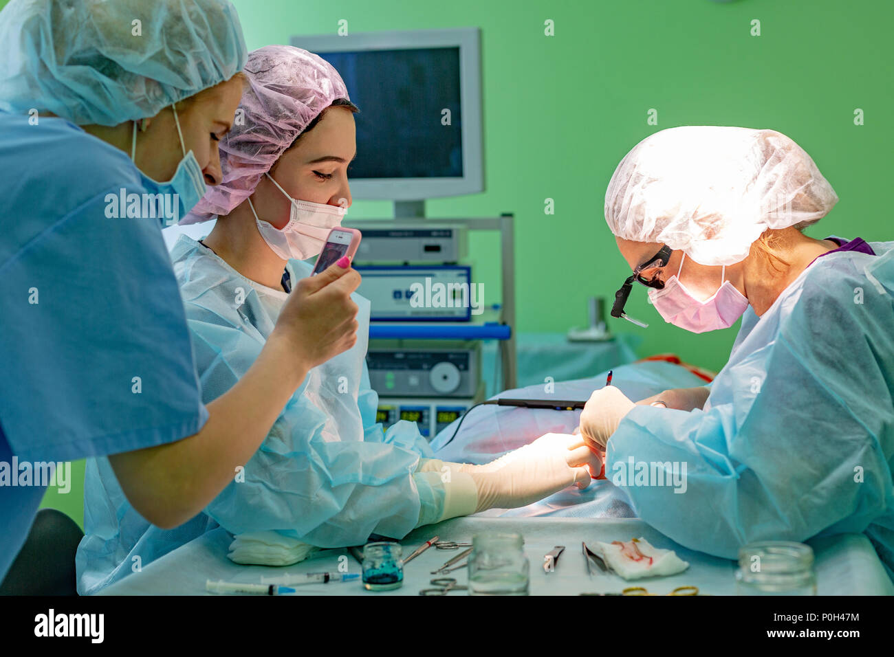 Plastic surgery in operating room Stock Photo - Alamy