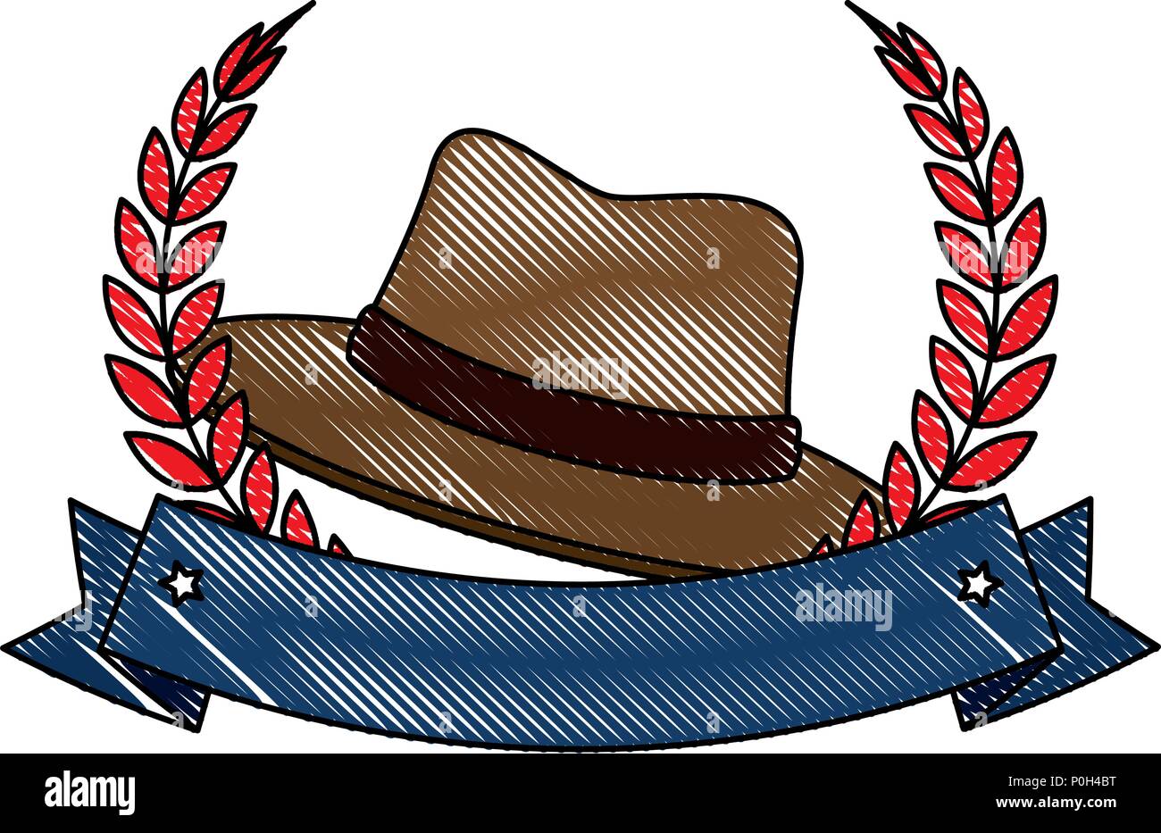 traditional canadian hat with wreath vector illustration design Stock ...