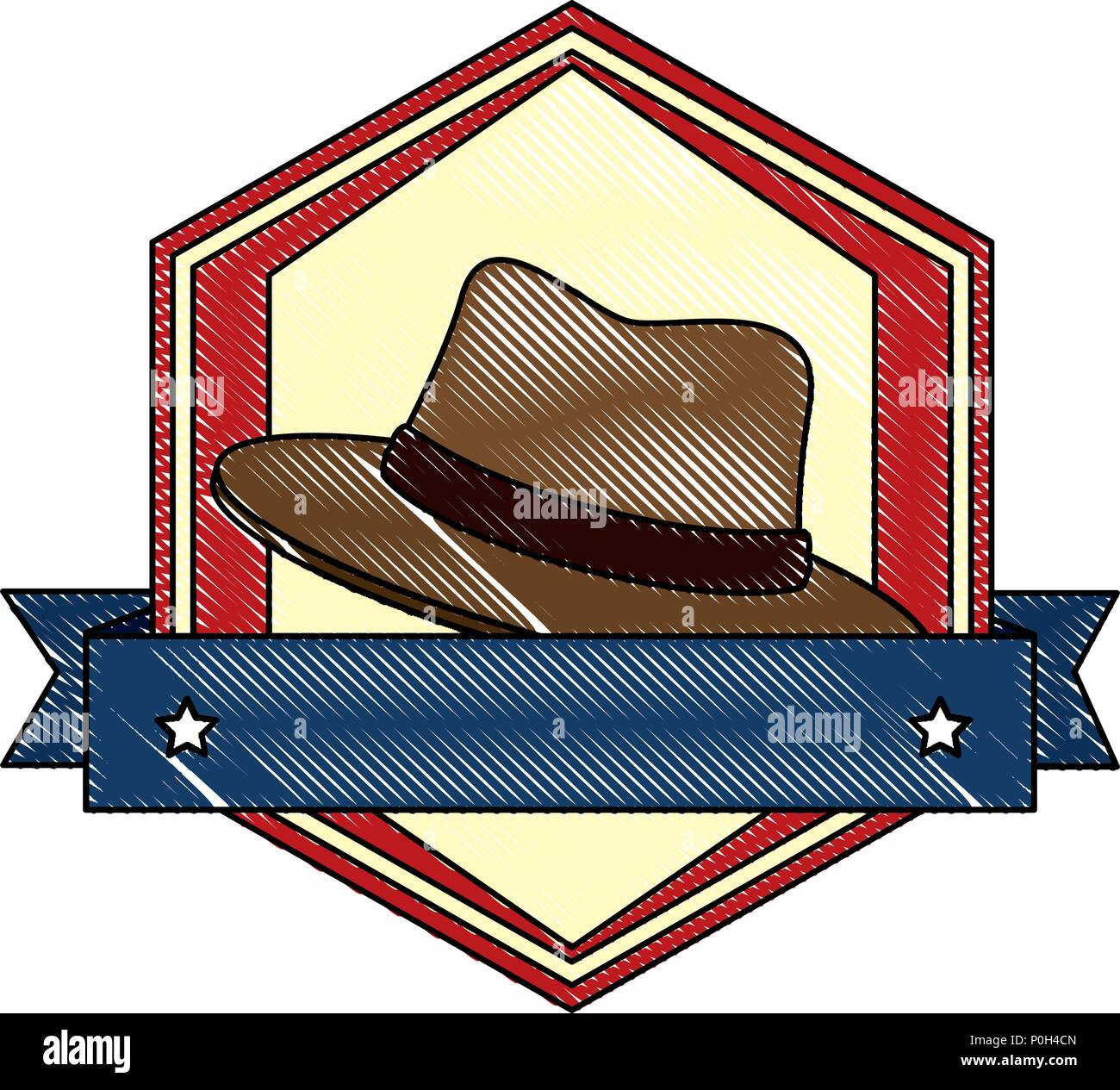 traditional canadian hat frame with tape vector illustration design ...