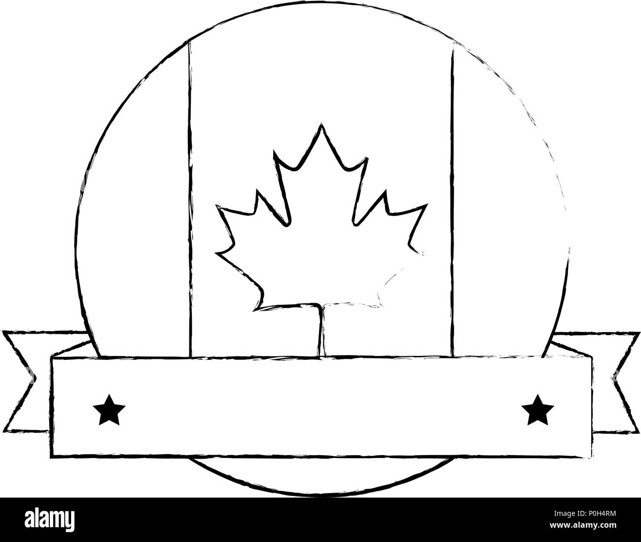 canadian flag with ribbon frame vector illustration design Stock Vector ...