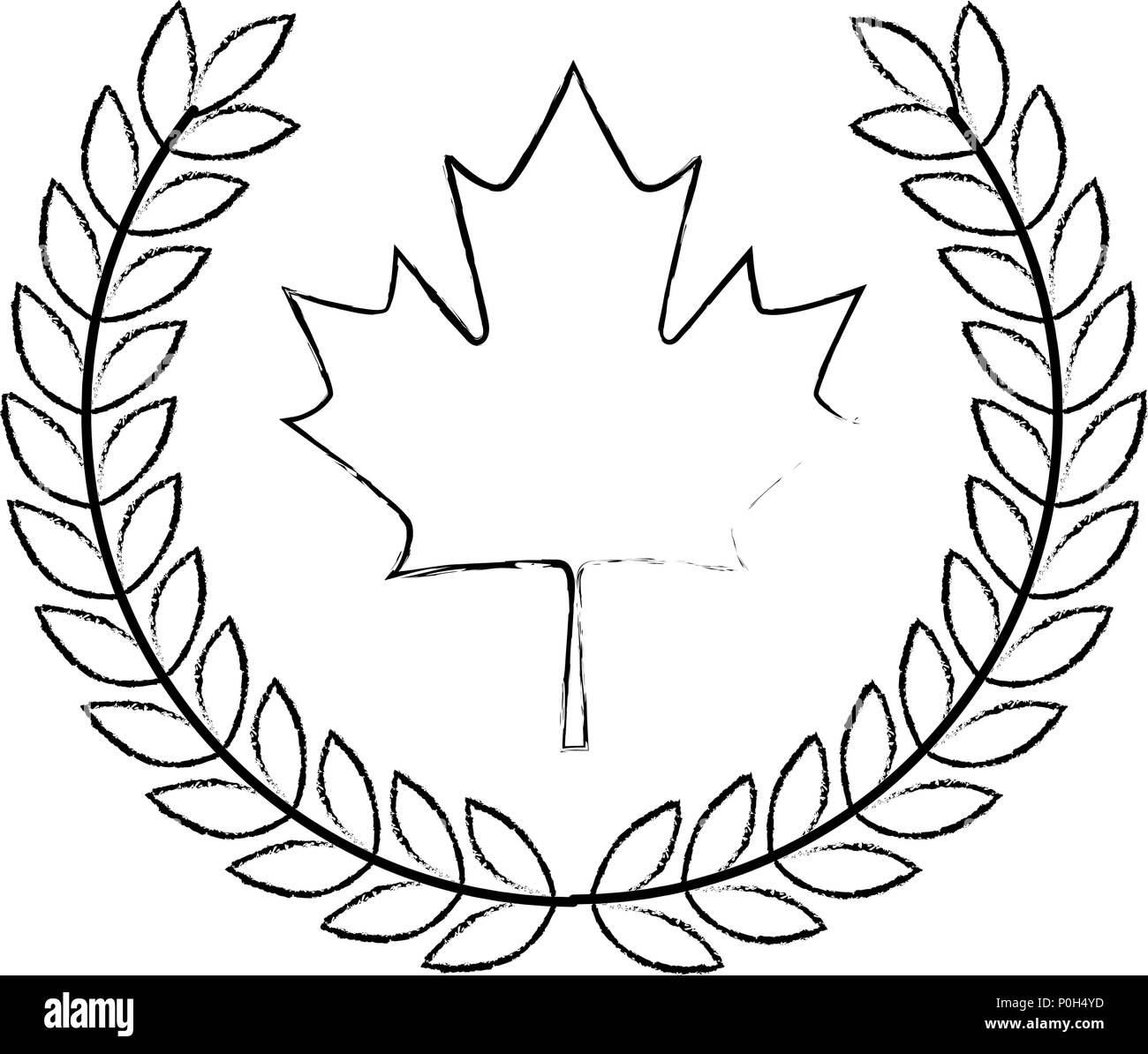 maple leaf with wreath crown vector illustration design Stock Vector ...