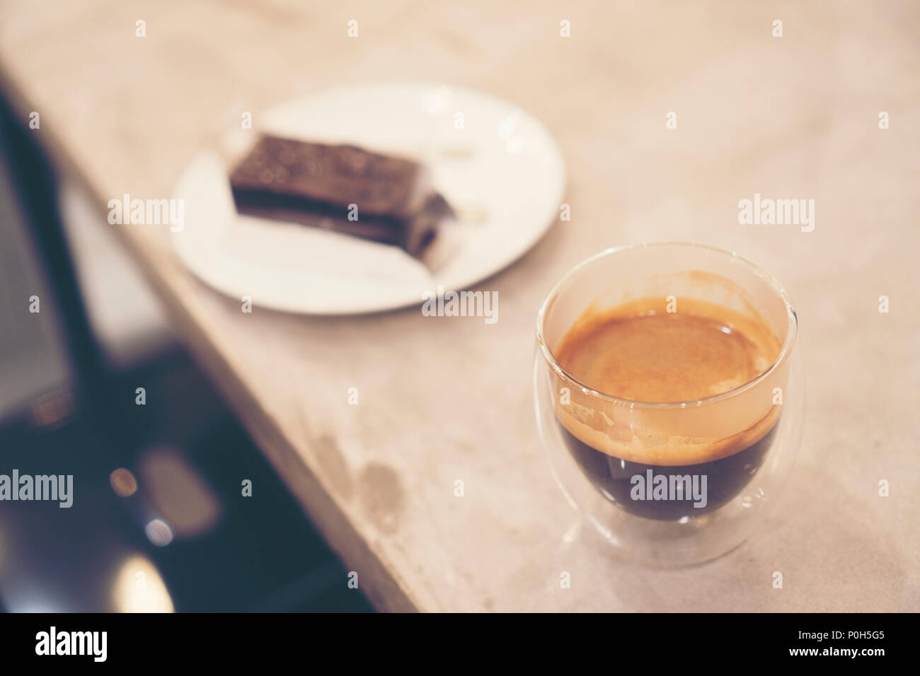 espresso shot coffee in cafe Stock Photo - Alamy
