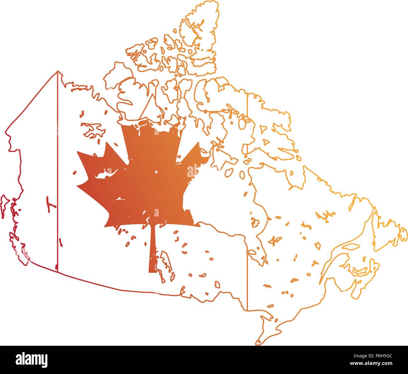 map with canadian flag emblem icon vector illustration design Stock ...