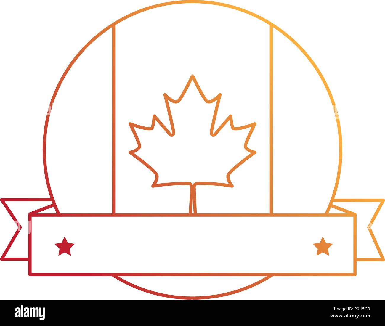 canadian flag with ribbon frame vector illustration design Stock Vector ...