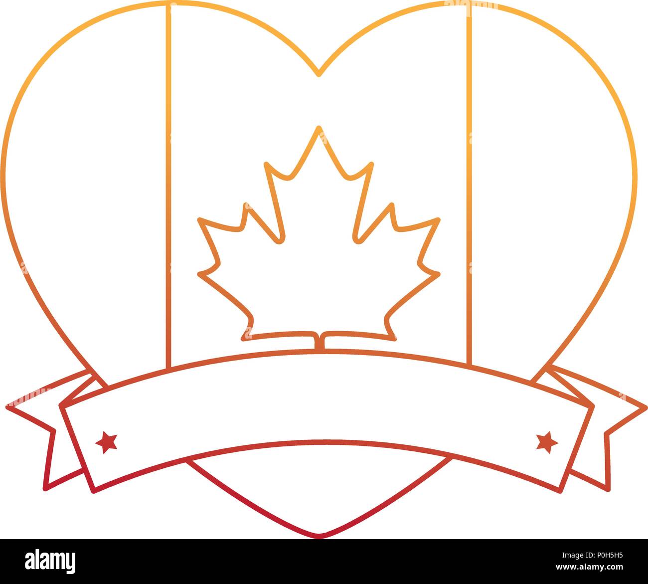 heart with canadian flag emblem icon vector illustration design Stock ...