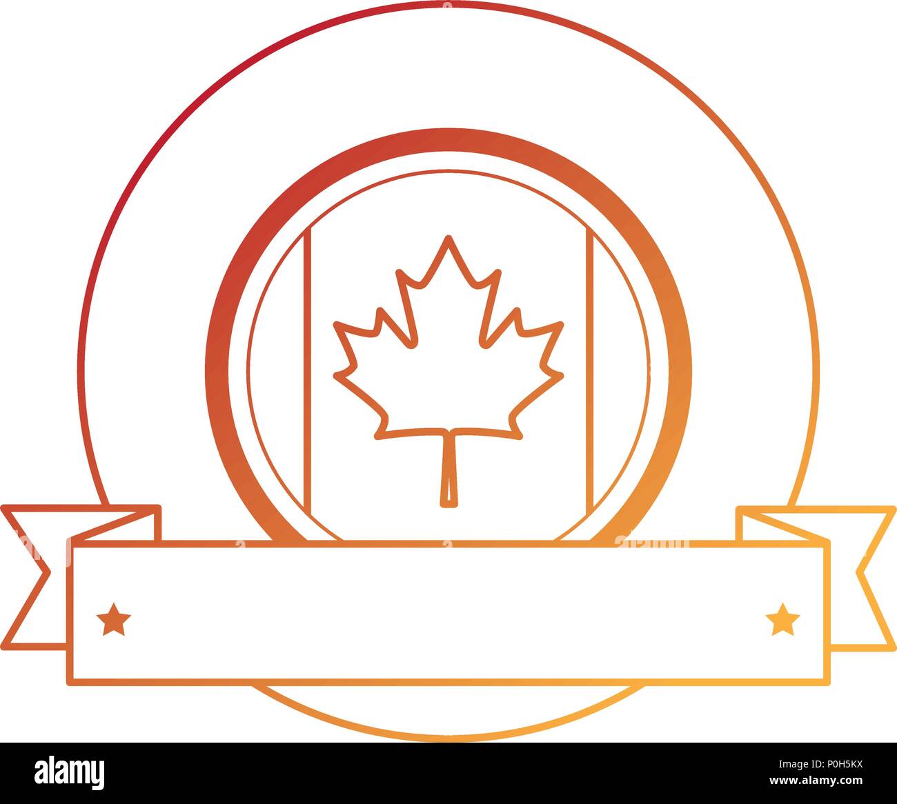 canadian flag with ribbon frame vector illustration design Stock Vector ...