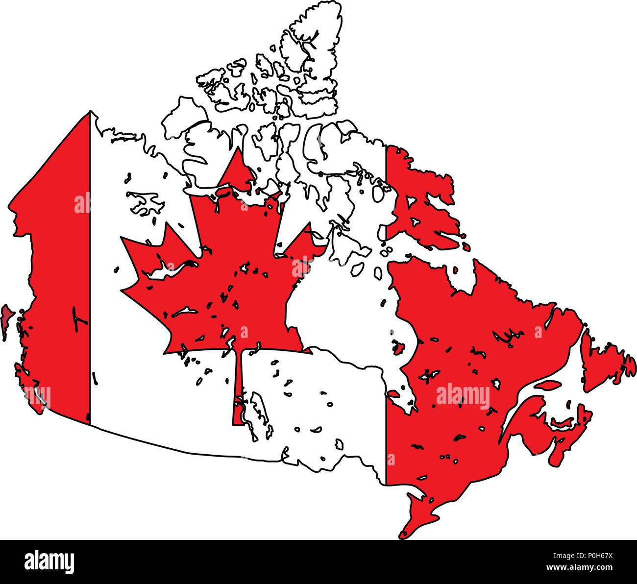 map with canadian flag emblem icon vector illustration design Stock ...
