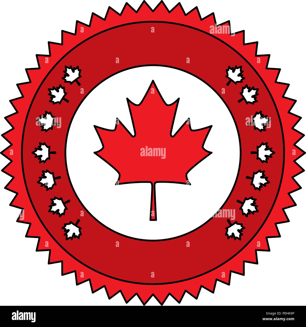 maple leaf emblem icon vector illustration design Stock Vector Image ...