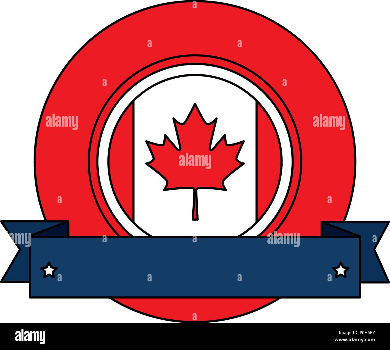 canadian flag with ribbon frame vector illustration design Stock Vector ...