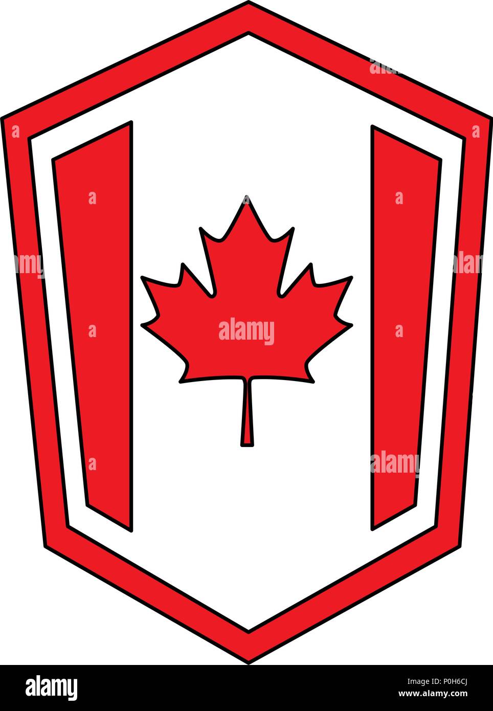canadian flag in shield vector illustration design Stock Vector Image ...