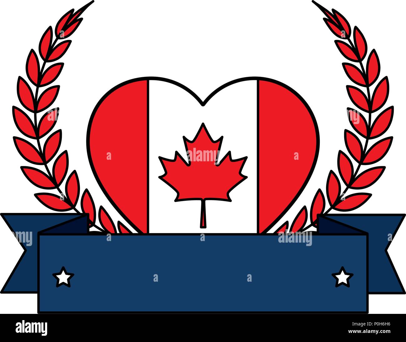 heart with canadian flag emblem icon vector illustration design Stock ...
