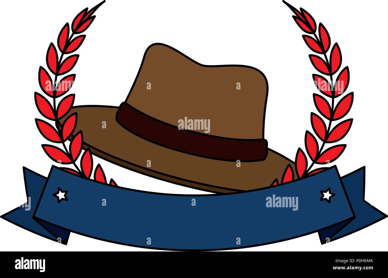 traditional canadian hat with wreath vector illustration design Stock ...