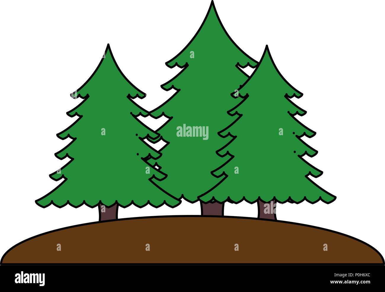 pines trees forest scene vector illustration design Stock Vector Image ...