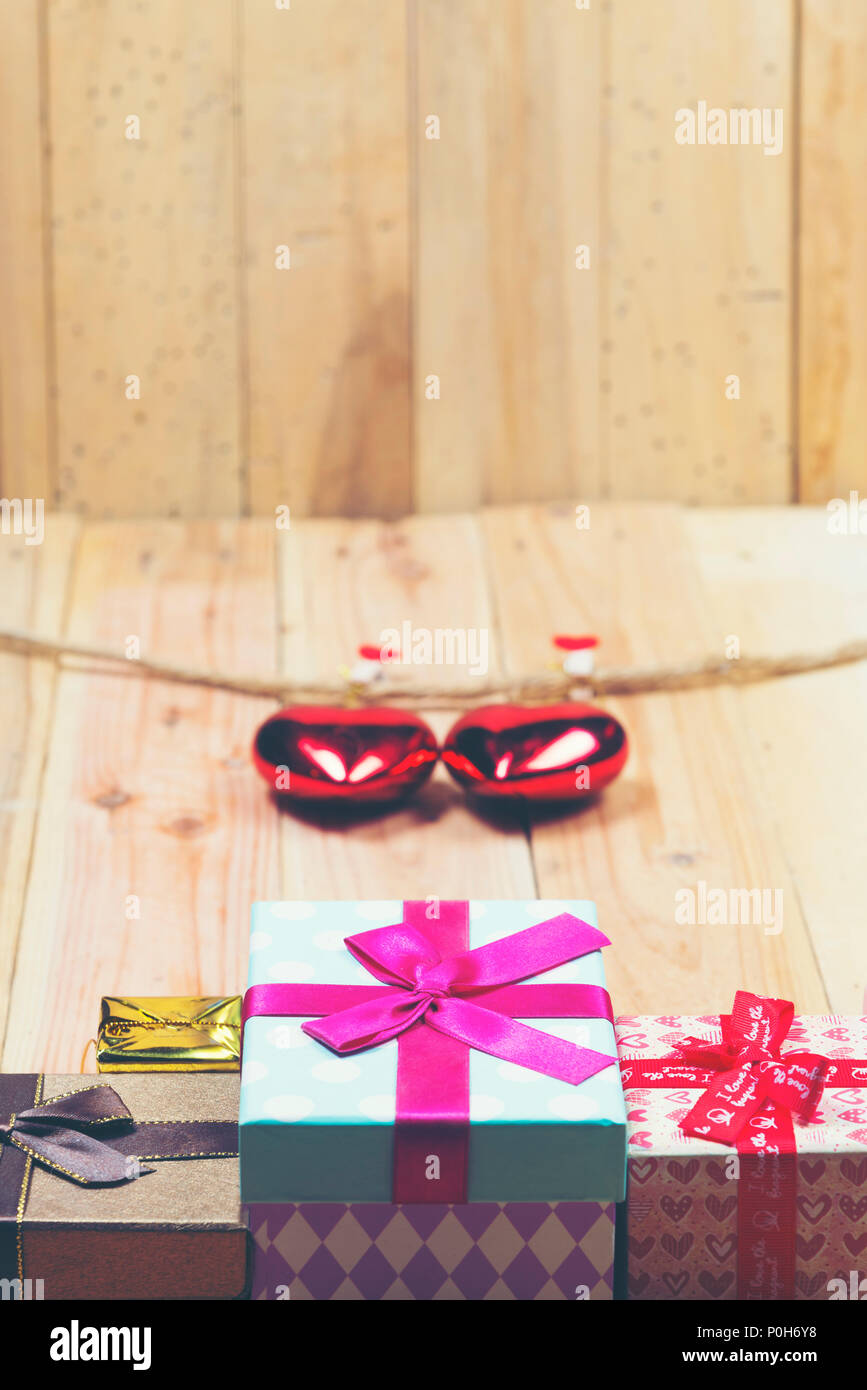 set of gift box, vintage filter image Stock Photo - Alamy