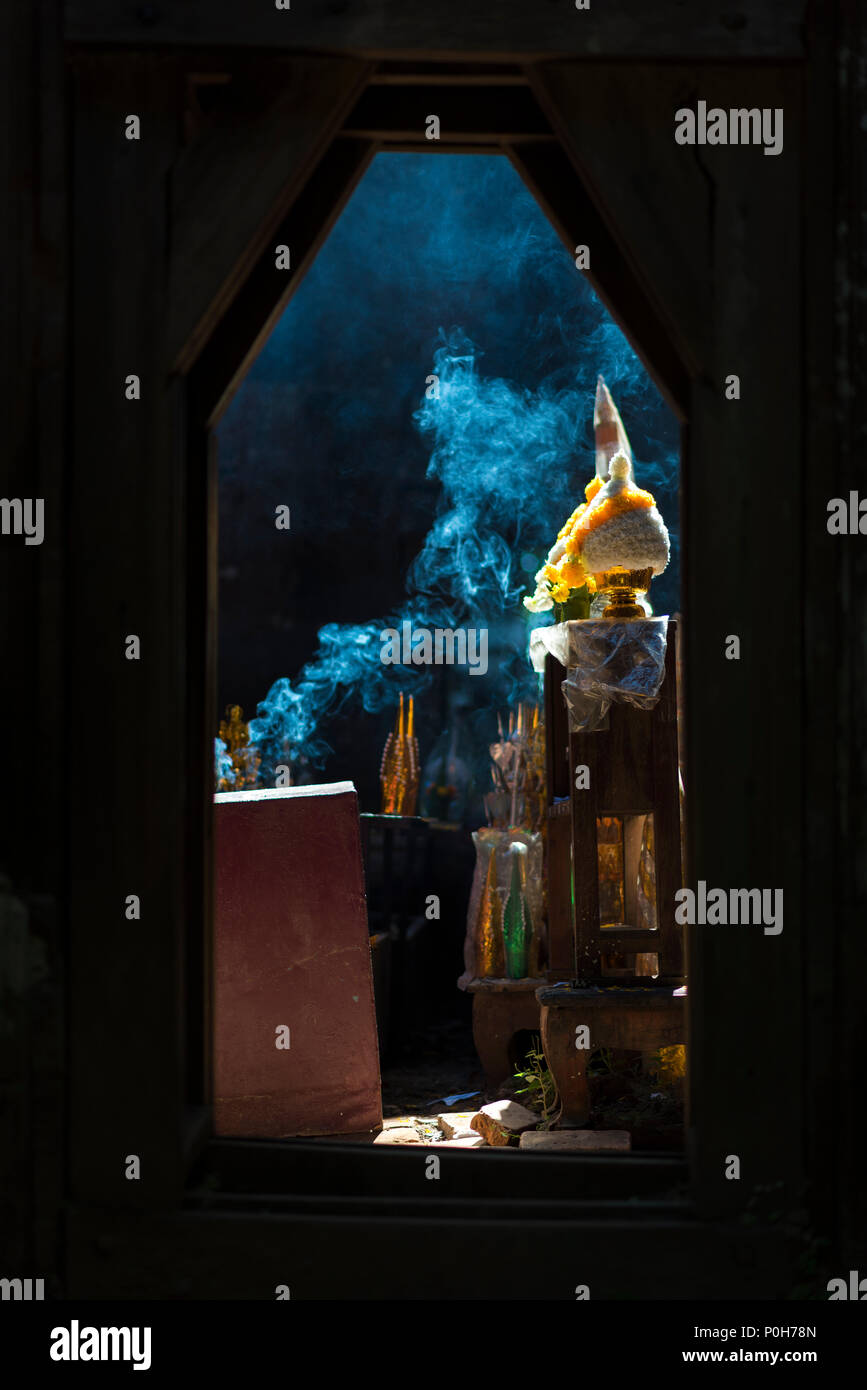Ancient Wat Phu Khmer temple, Pakse, Champasak,Laos. Rock carving of ...