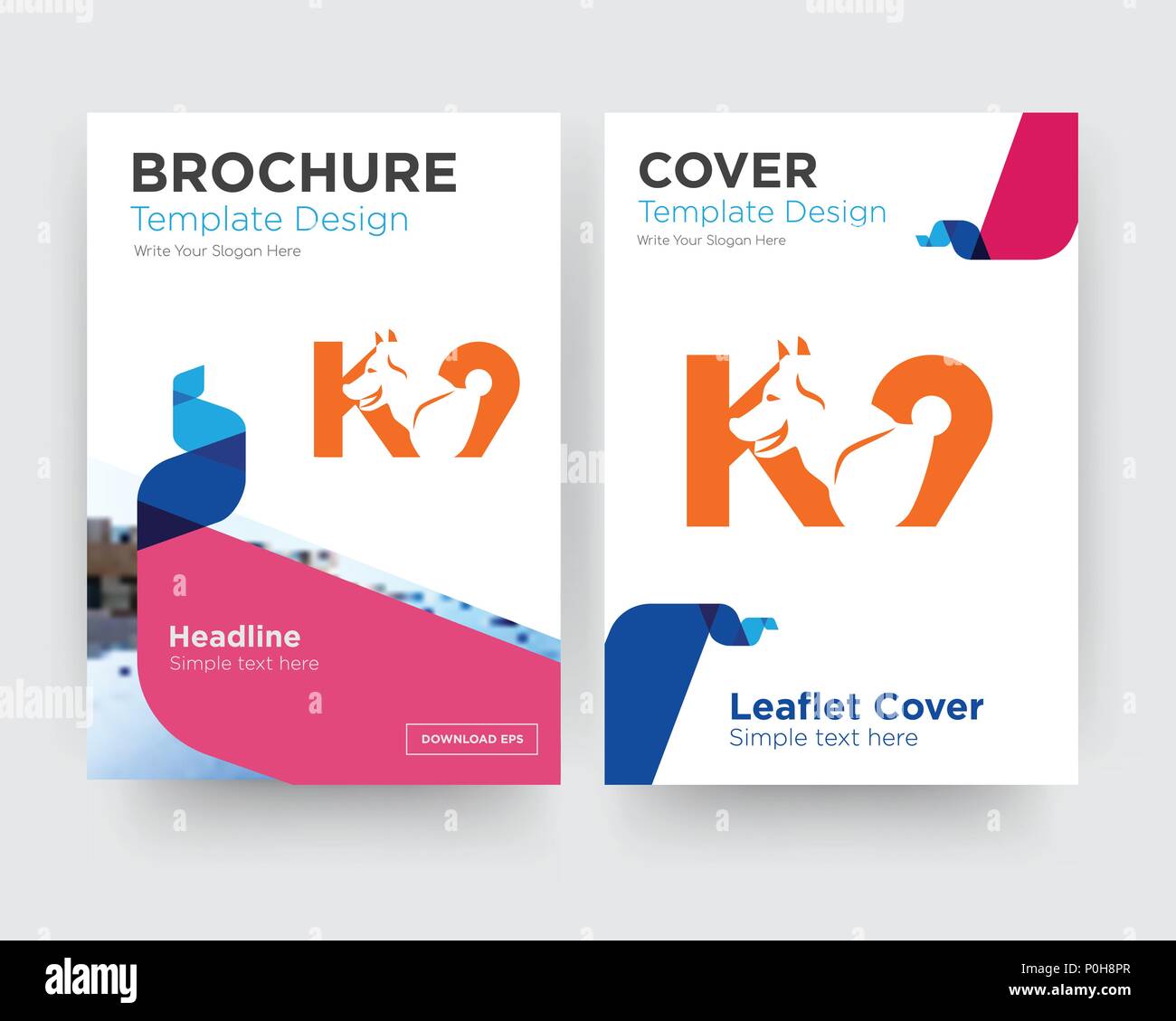 k9 brochure flyer design template with abstract photo background ...