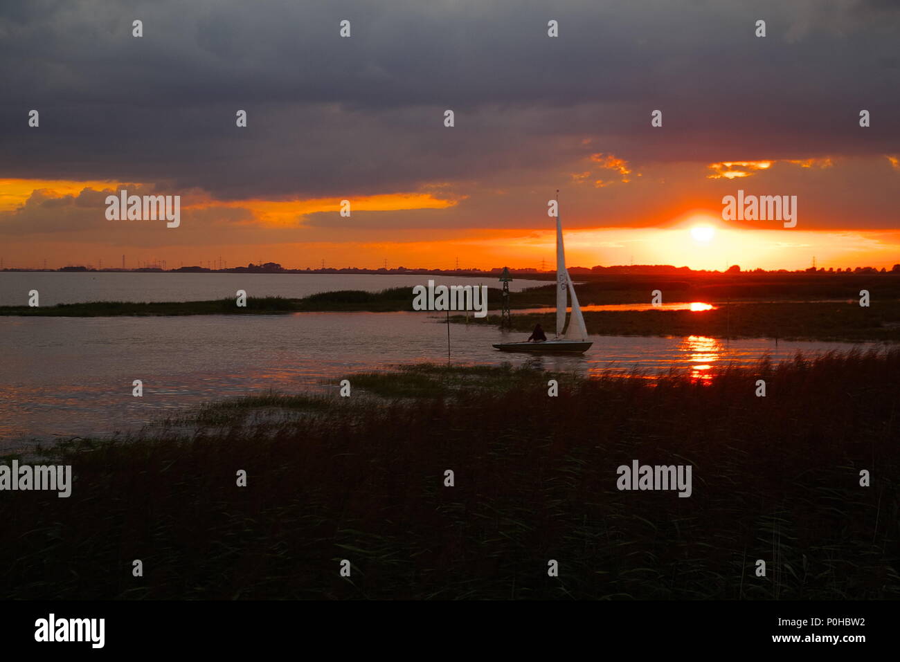 Dinghy Yawl Yacht enters Brough Haven from the Humber Estuary bound for ...