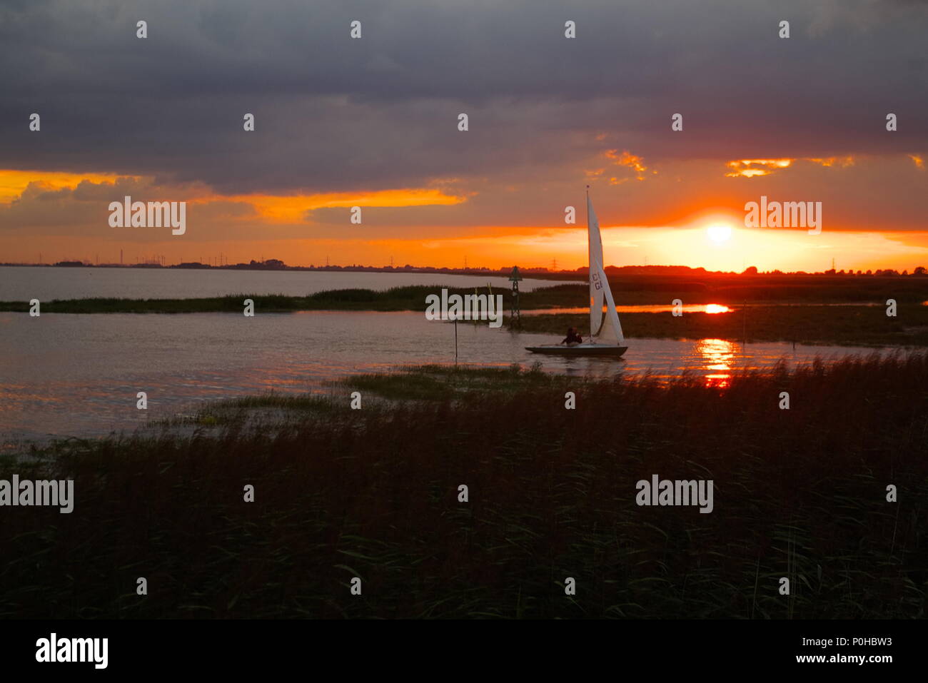 Dinghy Yawl Yacht enters Brough Haven from the Humber Estuary bound for ...