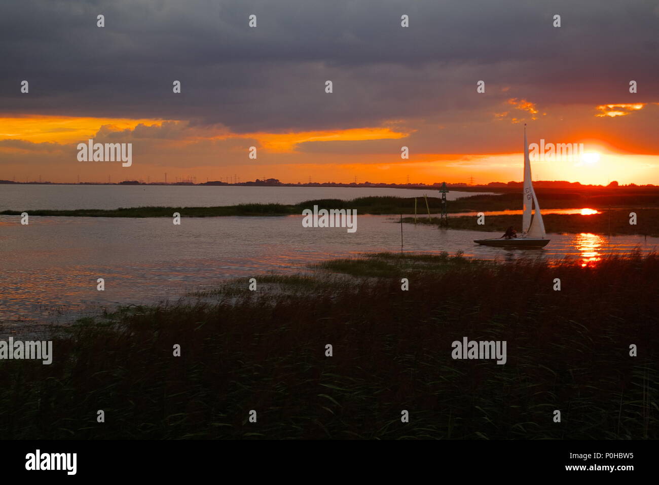 Dinghy Yawl Yacht enters Brough Haven from the Humber Estuary bound for ...