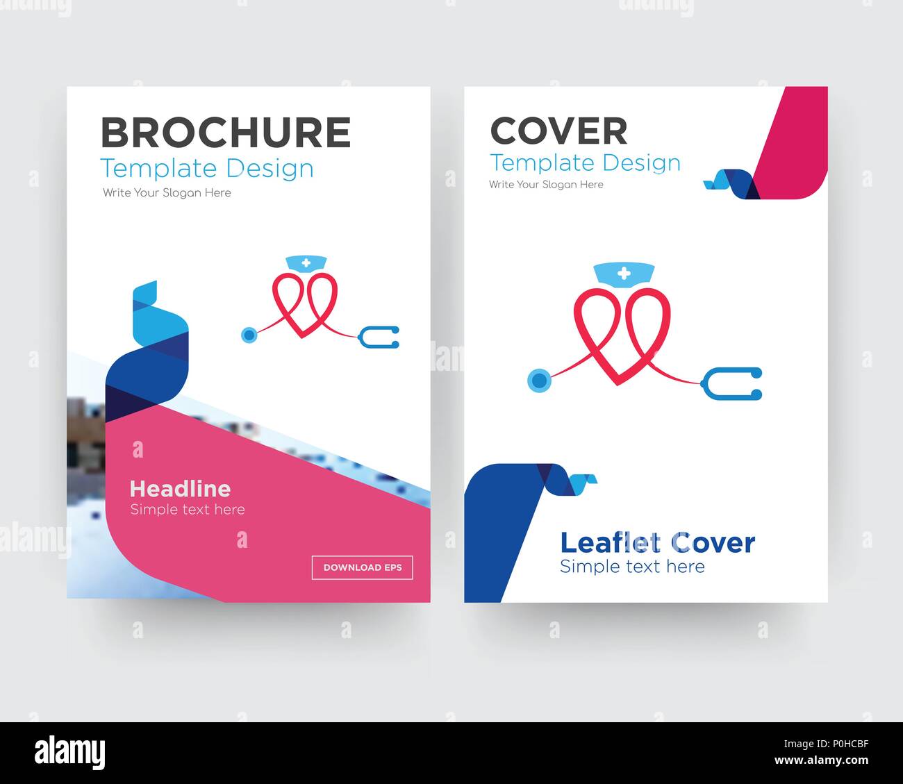 nursing brochure flyer design template with abstract photo background ...