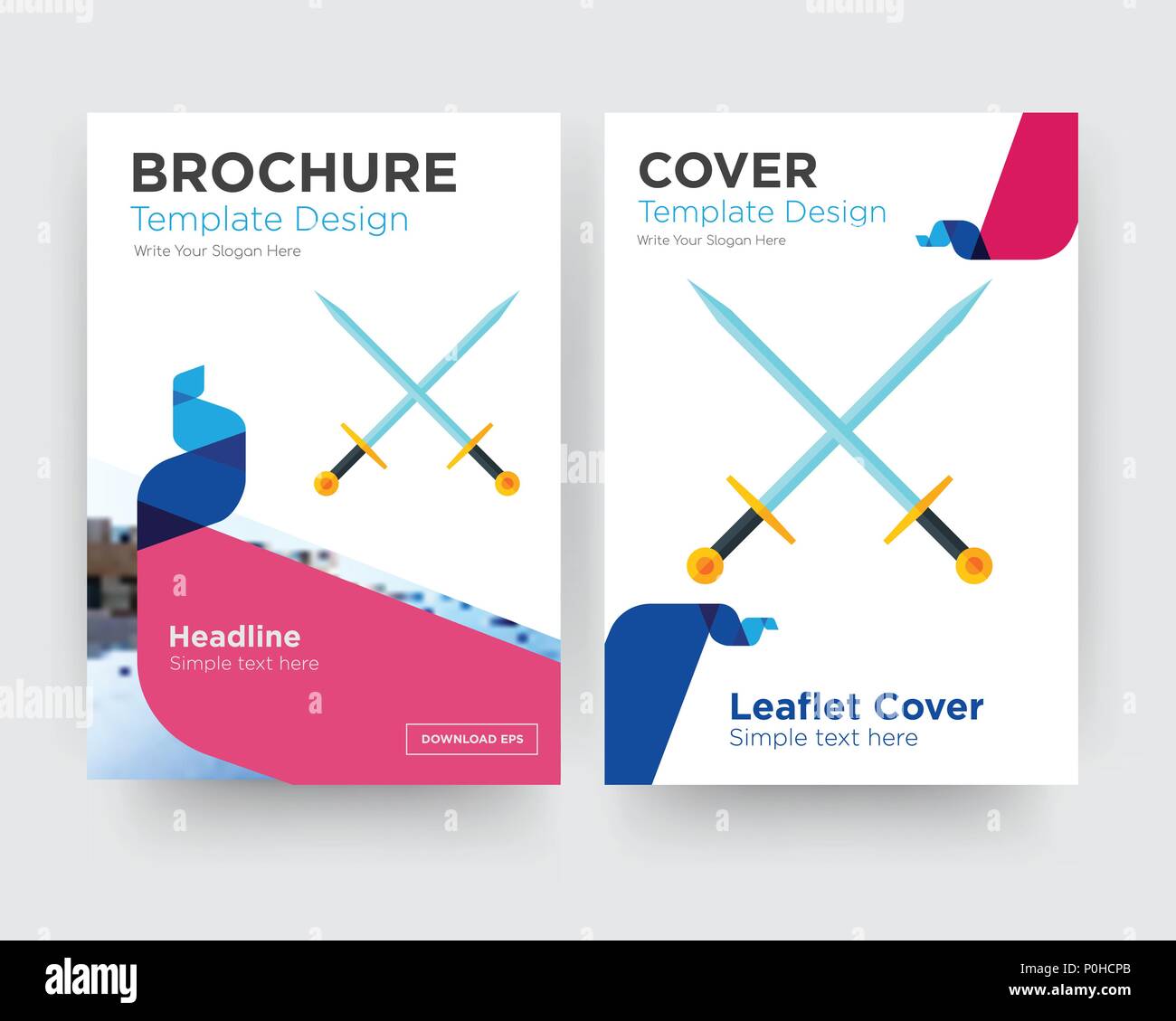 excalibur brochure flyer design template with abstract photo background ...