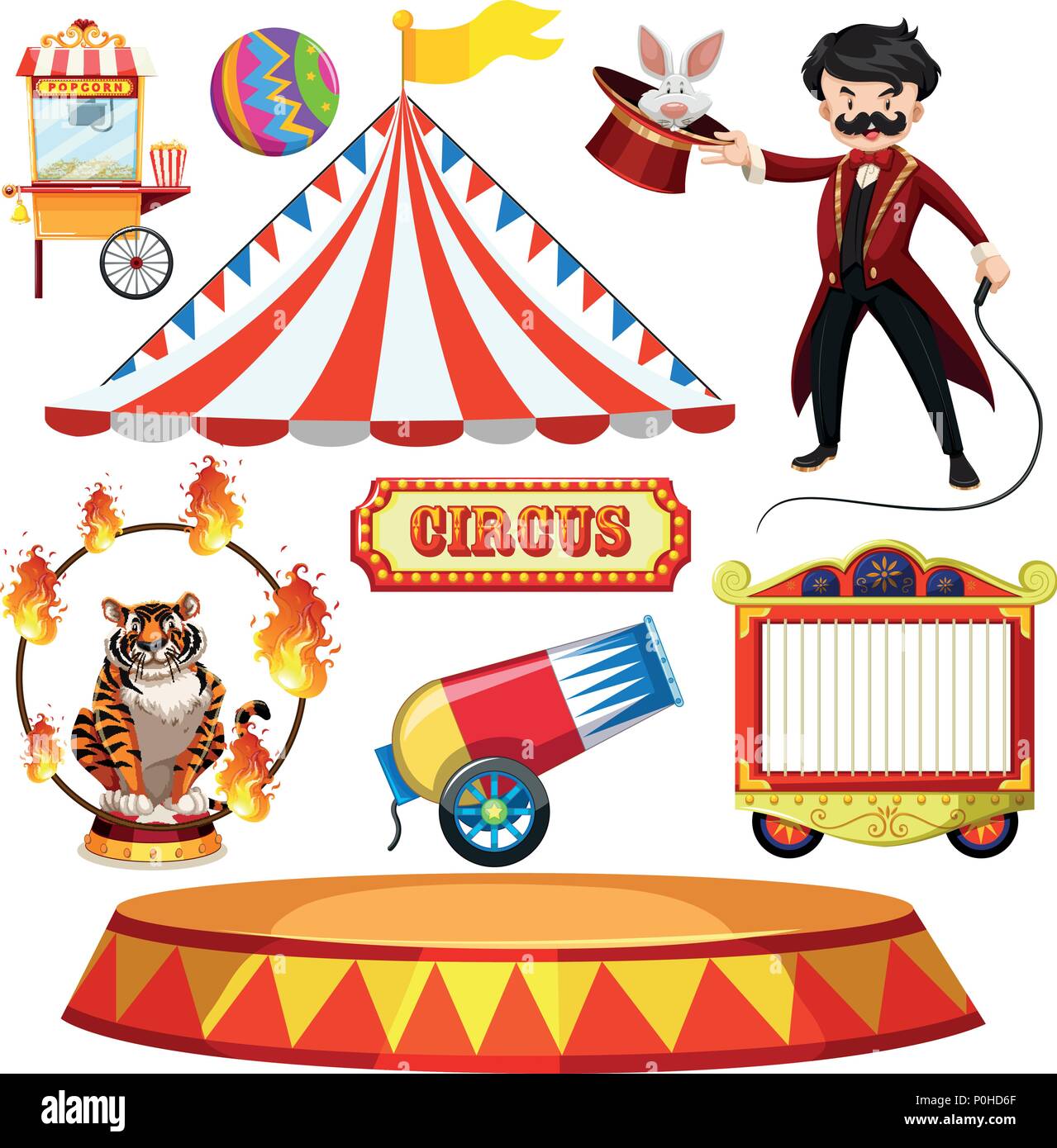 A Set of Fantasy Circus illustration Stock Vector Image & Art - Alamy