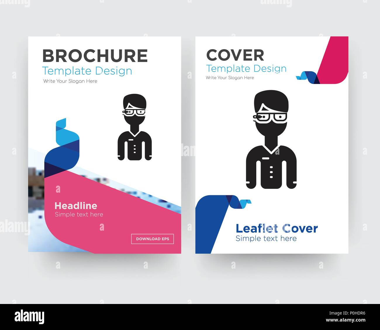 Google glasses brochure flyer design template with abstract photo ...