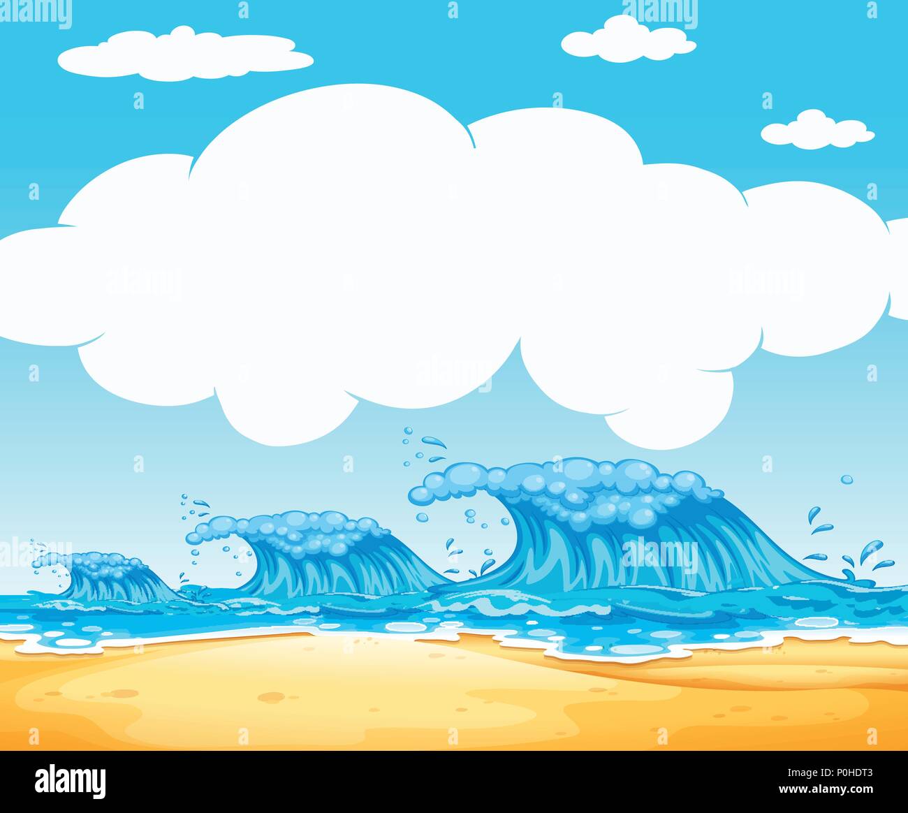 Ocean with waves background illustration Stock Vector Image & Art - Alamy
