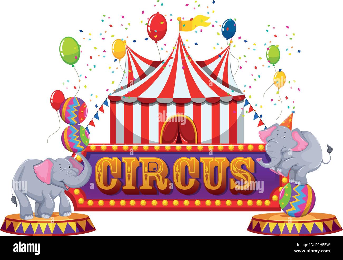 A Fun Circus anf Happy Animal illustration Stock Vector Image & Art - Alamy