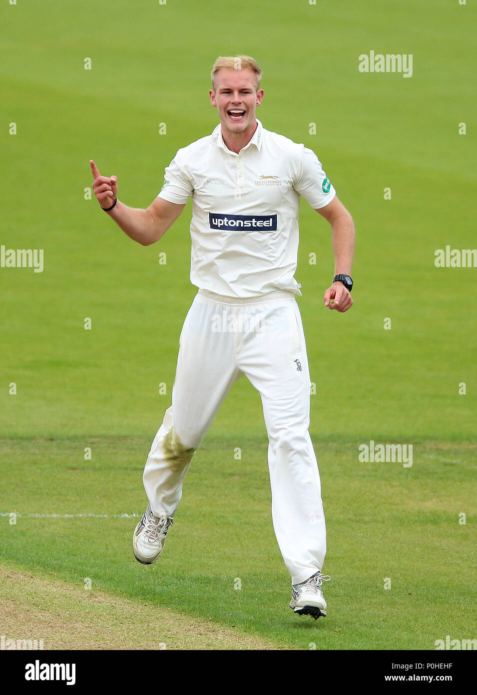 Taking wicket northamptonshires robert newton hi-res stock photography ...